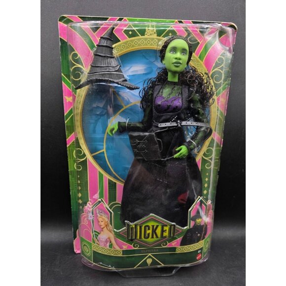Mattel | Toys | Wicked Elphaba Doll Mattel 223 Collectible Green Purple ...